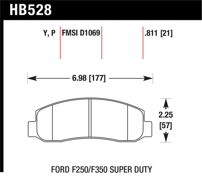 Hawk 05-11 Ford F250/F350 / 2011 Ford F550 Super Duty Street Front Bra ...